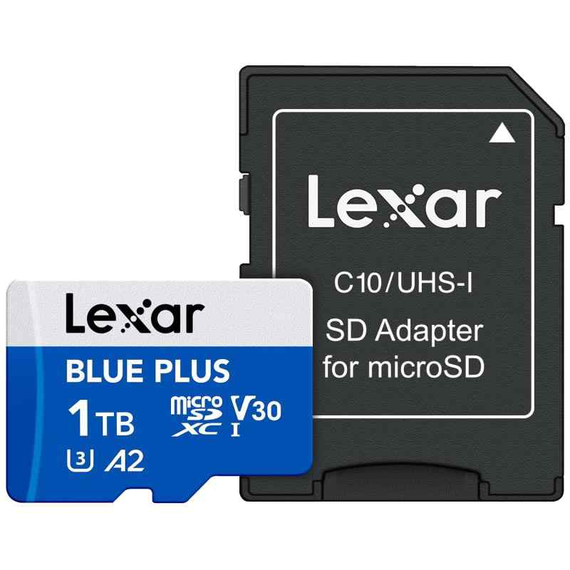 Lexar BLUE PLUS microSDXC UHS-I カード 1TB巨大なメディアライブラリやプロフェッショナルなワークロードに対応する大容量1TBのストレージ容量。最大160~170MB/秒の読み取り速度で、高速転送とスムーズな...