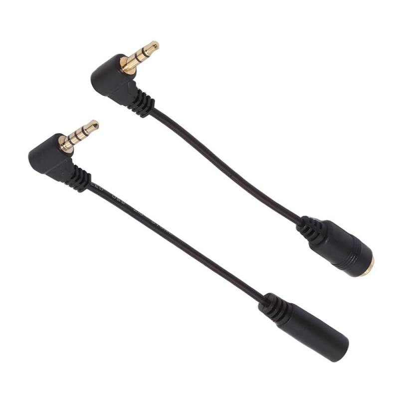 Cablecc 3.5mm オス - メス 3極 &amp; 4極 オーディオステレオ 90度直角延長ケーブル