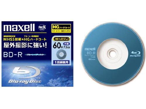 maxell ビデオカメラ用 BD-R 60分 HGハードコート仕様 1枚 BDR60.1P規格:-R / 容量(GB):7種類:AV用 / 記録面:片面1層 / 2倍速入数:1盤面印刷:不可著作権保護:非対応
