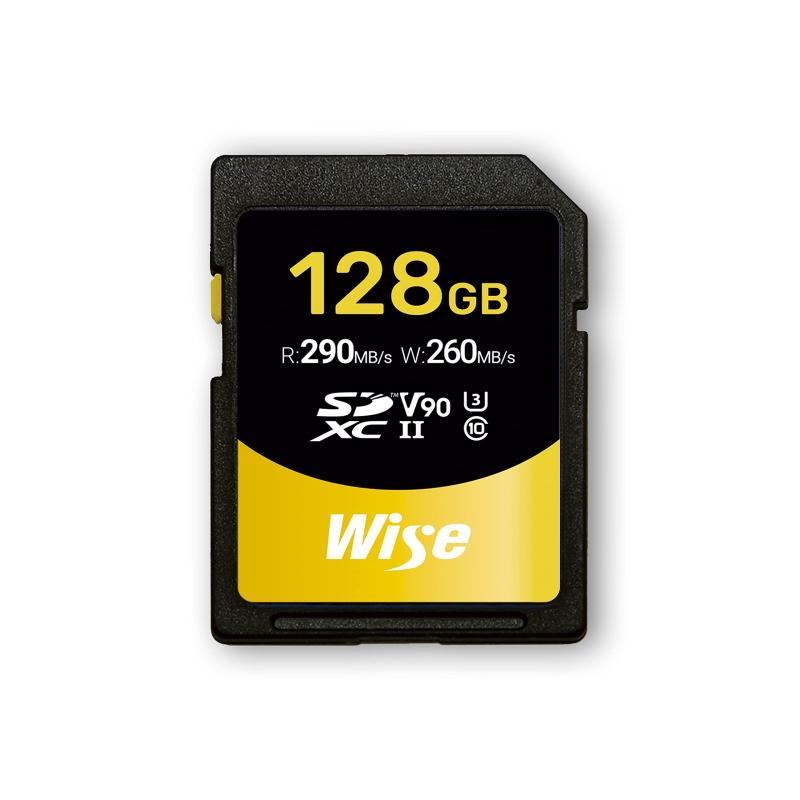 Wise SDXC UHS-II メモリーカード SD-Nシリーズ 128GB Class10 V90 UHS-II対応 読取り290MB/秒、書込み260MB/秒高解像度ビデオや高画質RAW画像の撮影用・データ蓄積用として各種コンピュータ...