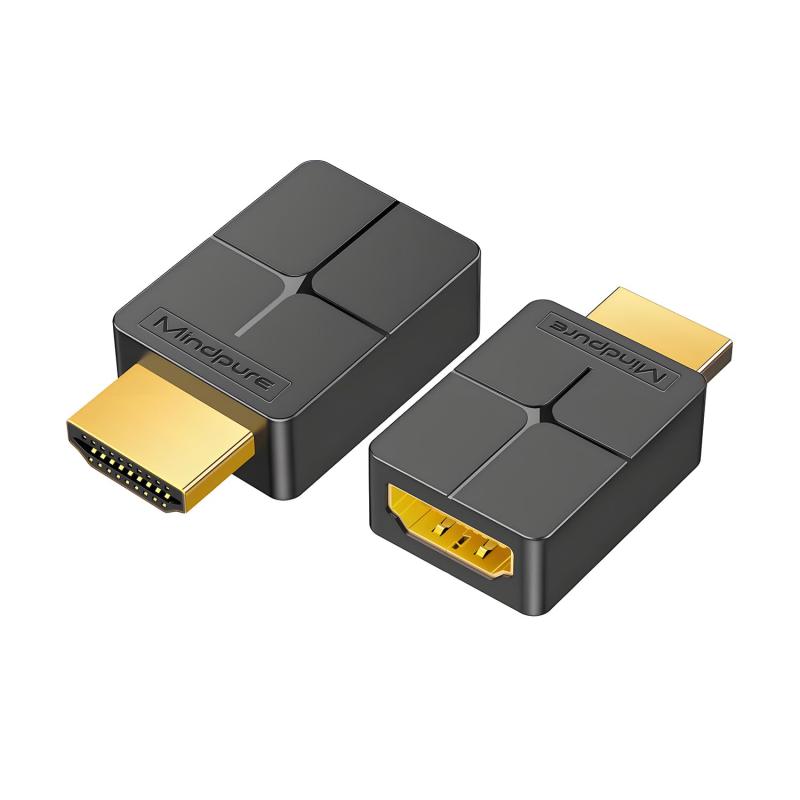 Mindpure HDMI 変換アダプタ オス-メス 4K@60Hz HDMI オス-メスコネクター延長サポート HDMIケーブル 保護 拡張 オスメス 左右変換 4K 3840×2160 HDMI延長アダプター 金メッキコネクタ 信号安定...