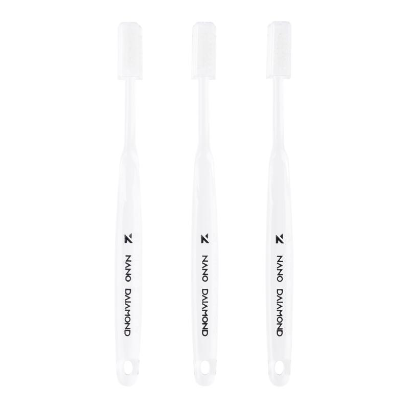 NANO DAIAMOND 歯ブラシ3本セット高い抗菌性能優れたプラーク除去効果歯茎に優しい設計口腔内血流効果ホワイトニング後の白さをキープ歯磨き粉不要　
