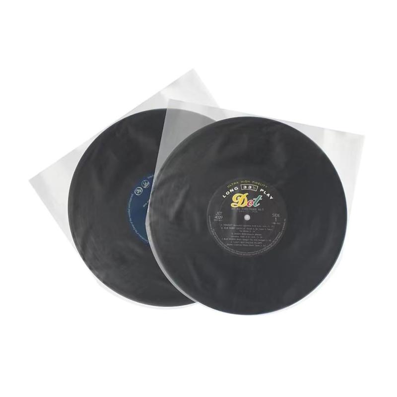 COOSDE 50枚セット10インチレコード内袋 半透明 半円丸型 保護袋 静電気防止素材 厚さ0.08mm【適したサイズ】 このレコード袋は約25.8x25.8cmで、10インチのレコードに適しています。パッケージ内容：レコード保護袋50...