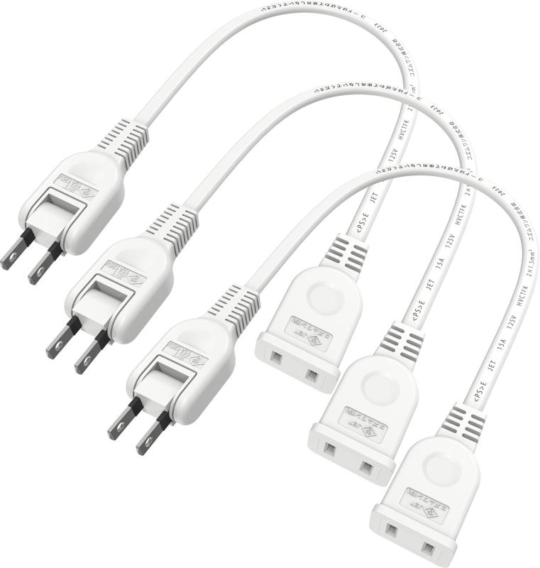 KIMOC 電源タップ 延長コード 0.5m コンセント 1個口 180度スイングプラグ 電源延長コード 15A 1500W 0.5m 火災予防絶縁キャップ付き ACアダプタ用 耐寒 耐熱 柔軟性 耐久 すっきり 配線 コード 50セ【電源...