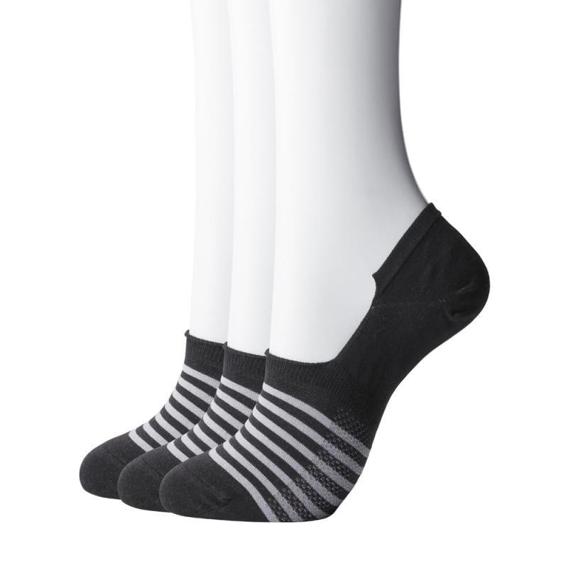 GUNZE(グンゼ) フットカバーアセドロン 3足組 ボーダー柄メンズ【究極のサラッと肌ざわり】吸湿性が高くなめらかなレーヨンと、ドライ感の強いポリエステルを混紡。サラサラ、スベスベ触感が持続します。【”芯”から吸放湿、だから速い】糸の芯部...