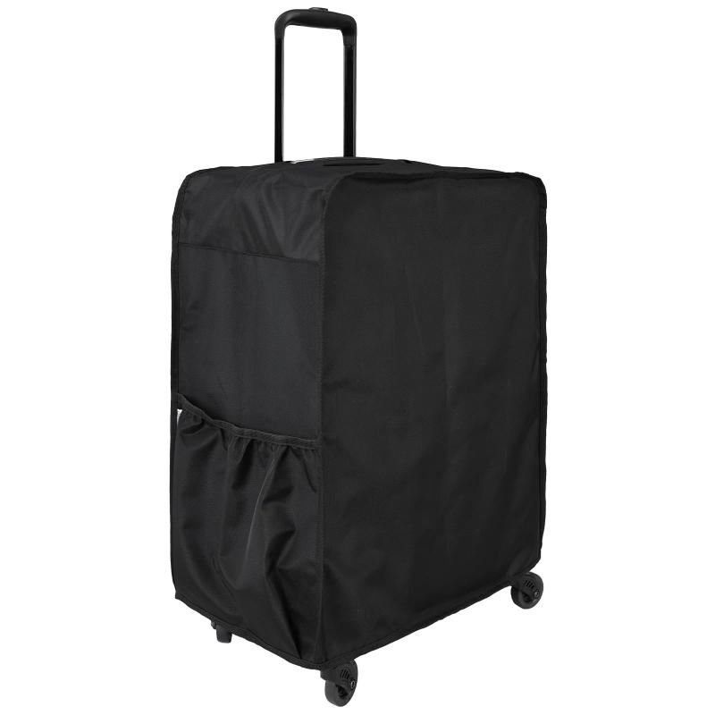 [タビトラ] スーツケースカバー キャリーケースカバー 保護カバー キズ防止 汚れ防止 撥水加工 ポケット付き マジックシール バックル ハンドル用スリット 耐久性 旅行 出張 ブラック 4サイ【製品仕様】メイン素材：オックスフォード布　サ...