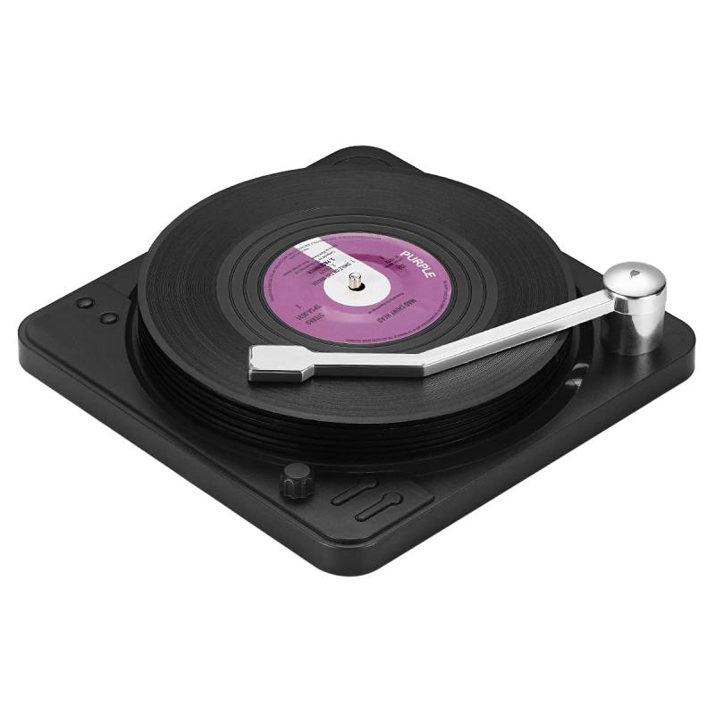 MECOWON ビニールレコードコースター レコードプレーヤーホルダー付き - 6パック 音楽愛好家のためのクールなコースター 新築祝い、パーティー、音楽愛好家に最適。ヴィンテージ美学:クラシックなビニールレコードに似せてデザインされ、各コ...