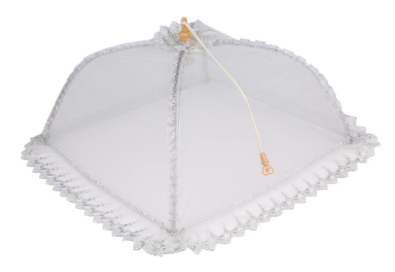 [SAMUO] 食卓カバー フードカバー キッチンパラソル 折り畳み 正方形 虫よけ 埃よけ 42cm×42cm食卓カバー折り畳み42cm×42cmの正方形で、本体の高さがの24cm。1～2人分の料理を覆うことができます。仕事で帰宅が遅くな...
