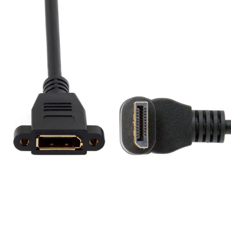 Cablecc DisplayPortディスプレイポートオス - メス90度アップダウンアングル延長ケーブル