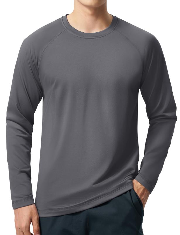 [KEFITEVD] tシャツ メンズ 長袖 スポーツインナー 暖かい ランニング 吸水速乾 トレーニングウェア 軽い 肌着 ジム ルームウェア 通気性 ストレッチ ロンt 無地 春 秋 冬服【素材】92%ポリエステルと8%スパンデックスで...