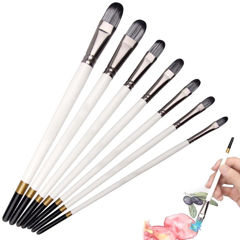 PAVIKE アクリル画 筆 水彩デザイン用筆【7本セット】ナイロン絵筆 筆セット 多用途 面相筆 水彩筆 油絵筆 丸筆 画筆 クラフトカラー筆 学生、初心者、アーティスト、DIY愛好家 絵の具筆 素敵【パッケージ】アクリル画筆7本セットを...