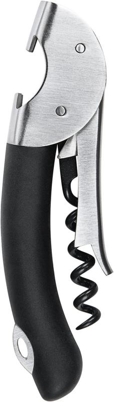 OXO オクソー ソムリエナイフ ワインオープナー 2段式 コルク抜き 栓抜き ホイルカッター付サイズ:13.5x3x1.5cm本体重量:114g素材・材料:サントプレーンゴム ポリプロピレン ステンレス鋼原産国:中国