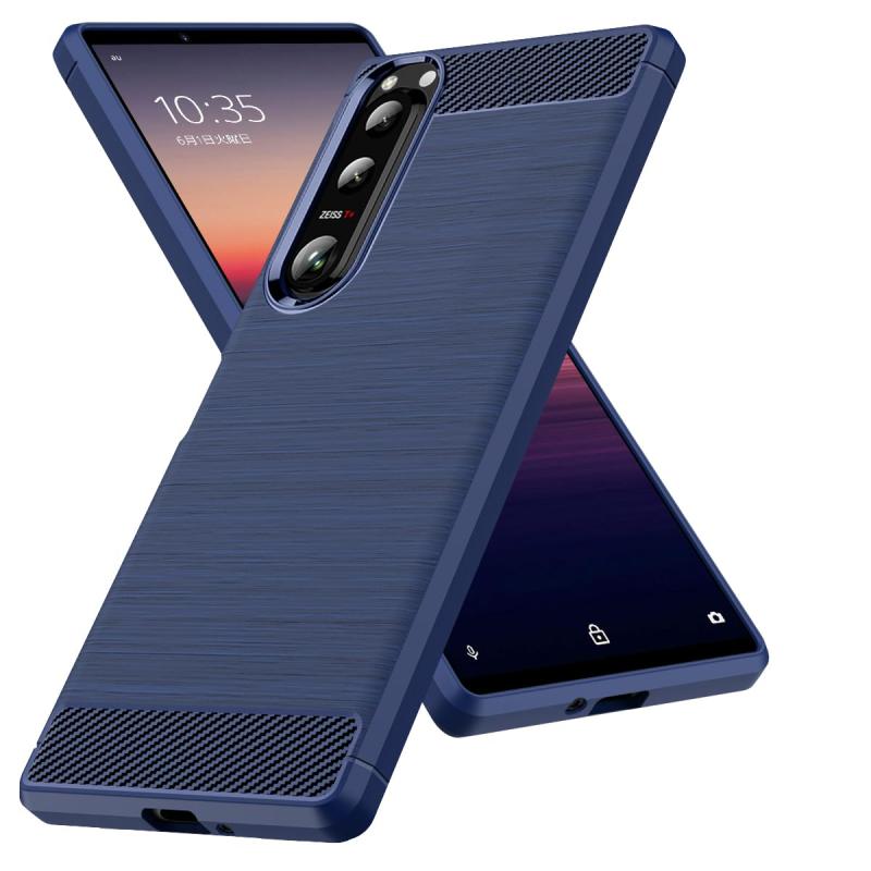 Xperia 5 III 用ケース 耐衝撃 TPU 薄型 軽量 ソフト エクスペリア5 III SO-53B SOG05 用カバー カーボン風 デザイン ワイヤレス充電 角保護強化 柔らかい 耐久 指紋防止 黄変防止 滑り止め 人気 保護【...