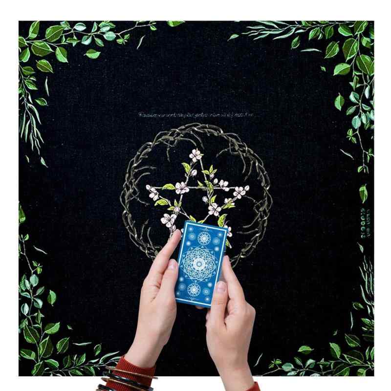 タロット カード テーブル クロス | 60x60CM Mysterious Thickened Oracle Card テーブルクロス | 魔法使いの家と壁の装飾 Yelei自然で静電気防止: 高品質のフランネル素材で作られた当社の占いテ...
