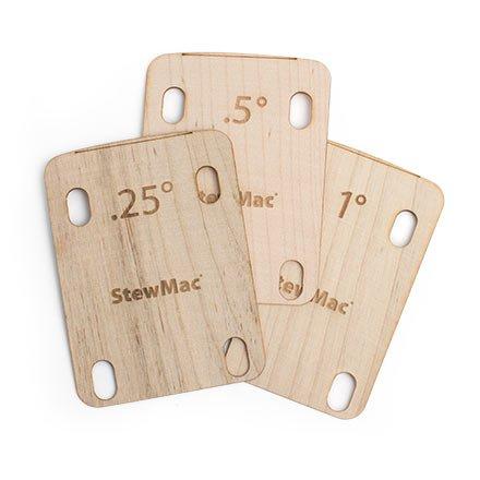 Stewmac Shaped Neck Shims for Guitar 3種1セット（ネック・シム ギター用） [並行輸入品]・Stratocaster,Telecaster,,e.t.cなどのボルトオンギターに使用可能な木製シム。・テー...