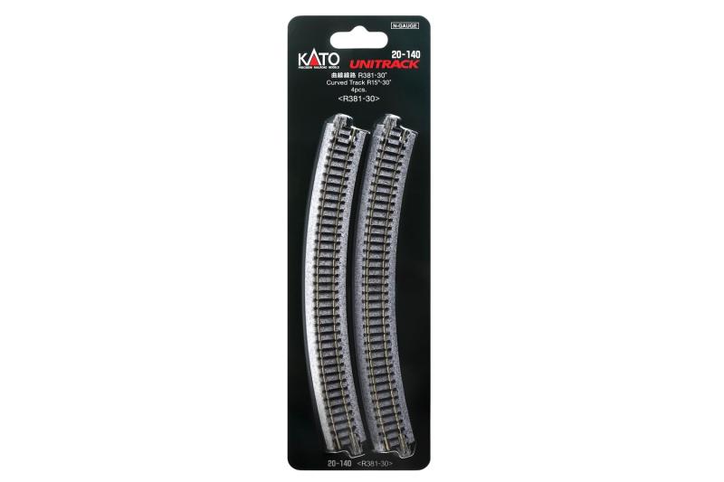 KATO Nゲージ 曲線線路 R381-30° 4本入 20-140 鉄道模型用品