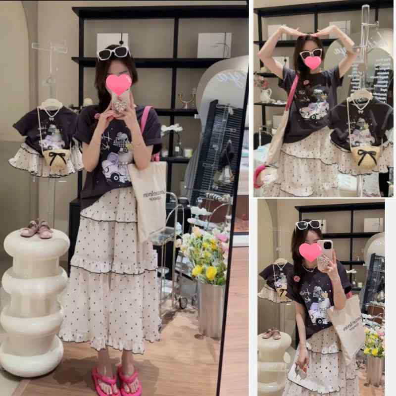 ・カテゴリ: 親子装・スタイル: 甘め・主な素材: 綿95%・柄: プリント・厚み: 薄手・カラー展開: 印花灰T恤,波点裙・サイズ展開: S,M・対象身長: 90cm,100cm,110cm,120cm,130cm,140cm・対象年齢:...