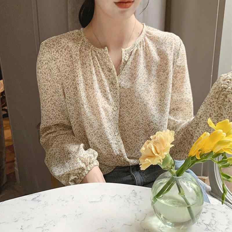 ・カテゴリ: シャツ・スタイル: 気質通勤・主な素材: ポリエステル100%・柄: 花柄・袖丈: 長袖・フィット: スリム・衣丈: 普通(50-65cm)・ネックライン: ラウンドネック・カラー展開: 緑花、橘花・サイズ展開: S、M、L、...