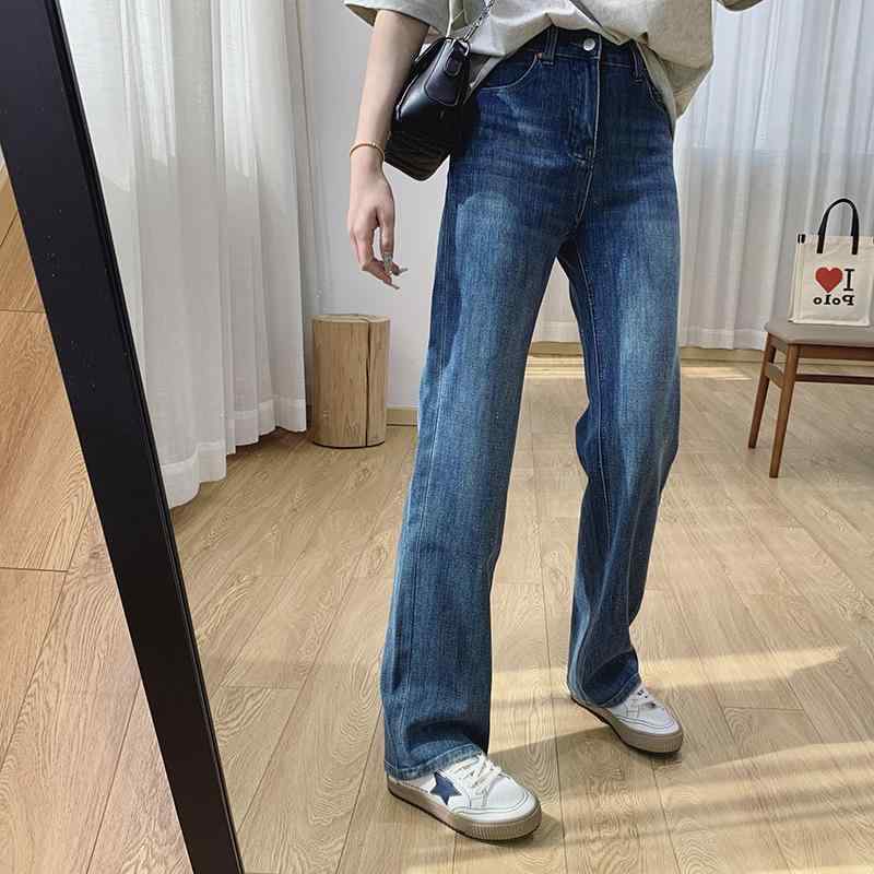 ・カテゴリ: 牛仔パンツ・スタイル: 御姐風・主な素材: 氨纶・主素材含量: 30%以下・デザイン: 阔脚パンツ・パンツ丈: ロング・ウエスト: 高腰・厚み: 通常・流行要素: ボタン・パンツ形状: 大喇叭型・カラー展開: ブラック（不加绒...