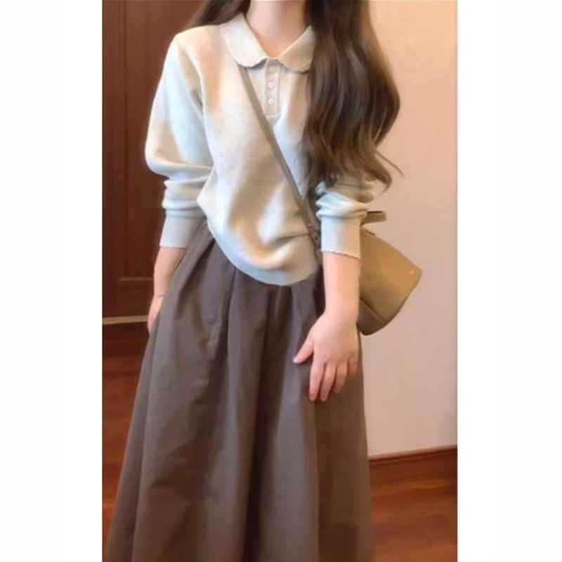 ・カテゴリ: セットアップ・スタイル: 通勤風・主な素材: 涤纶（聚酯纤维）30%（含）-50%（不含）・柄: 単色・カラー展開: 上衣単件,半身裙単件,上衣+半身裙・サイズ展開: S,M,L,XL,2XL,3XL・袖丈: 長袖・スカート丈...