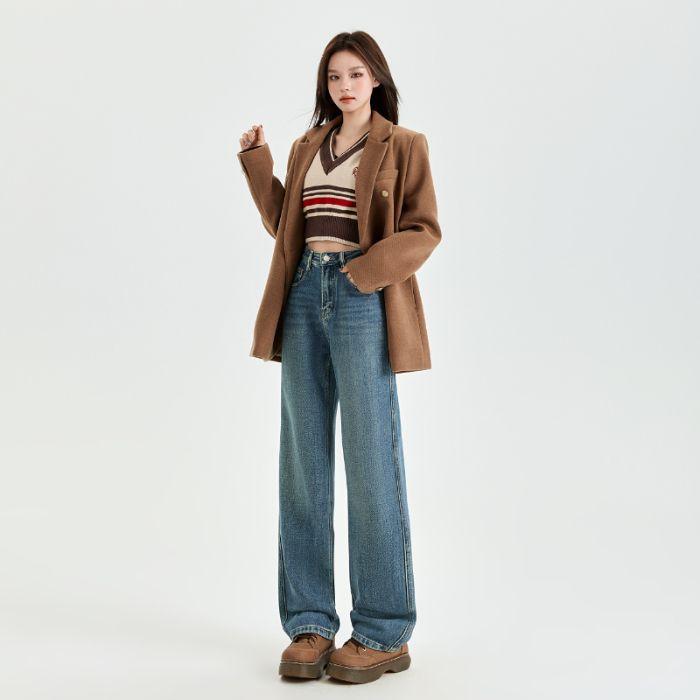 ・カテゴリ: 牛仔裤・スタイル: 休闲风・主な素材: 牛仔布・主素材: 綿50-70%・シルエット: 直筒裤・パンツ丈: 長ズボン・ウエスト: 高腰・厚み: 常规・流行要素: 水洗・カラー展開: 深藍、復古藍、浅藍・サイズ展開: XS、S、...