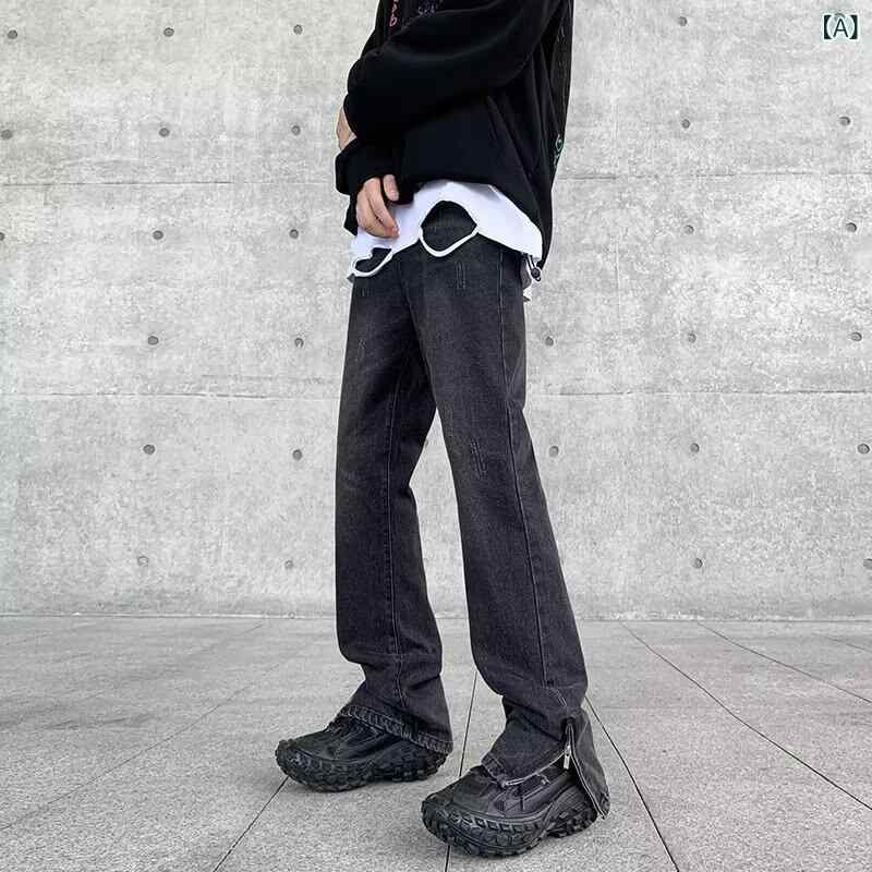 ・スタイル: 韓版・カテゴリ: 牛仔裤・パンツタイプ: ストレートパンツ・対象年齢層: 18-24歳・シルエット: ルーズフィット・加工: ウォッシュ加工・レングス: ロング・ウエスト位置: ミッドライズ・厚み: 薄手・素材名: デニム・主...