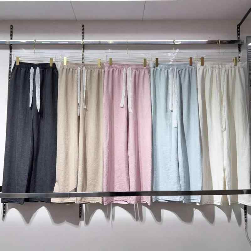 ・カテゴリ: 休闲裤・スタイル: 清新風・主な素材: ポリエステル100%・パンツタイプ: ストレートレッグ・レッグスタイル: ワイドレッグ・パンツ丈: ロング・ウエスト: ハイウエスト・厚み: 薄手・人気の要素: レースドローストリング・...