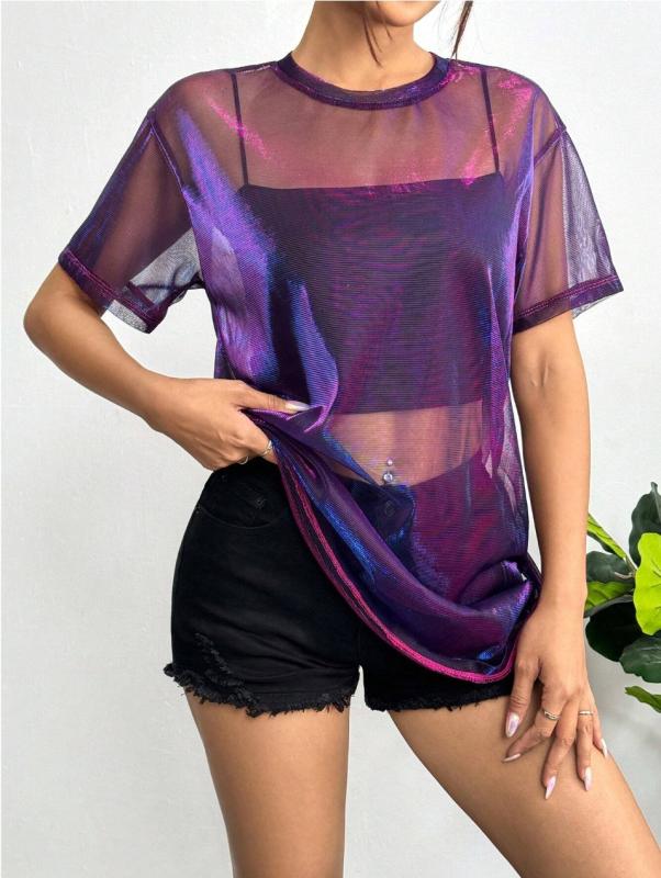 ・カテゴリ: Tシャツ・スタイル: 通勤風・主な素材: ポリエステル90%以上・柄: 無地・袖丈: 短袖・衣丈: 中長丈・ネックライン: クルーネック・袖型: 標準・流行要素: 透視、拼接・サイズ展開: M、L、XL、XXL