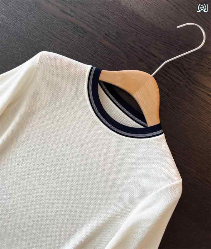 ・カテゴリ: Tシャツ・スタイル: 文艺風・主な素材: 天絲（ライセル繊維）50-70%・柄: 拼色・ネックライン: 圓領・袖丈: 五分袖・袖型: 常規袖・版型: 寛鬆型・衣長: 普通款・流行要素: 撞色・カラー展開: 白色、青色・サイズ展...