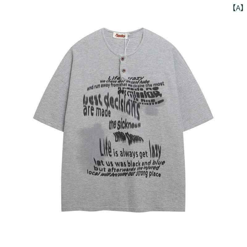 ・カテゴリ: Tシャツ・スタイル: カジュアル・主な素材: 綿・柄: アルファベット・フィット: ルーズフィット・ネックライン: クルーネック・袖丈: 短袖・厚み: 普通・カラー展開: グレー・サイズ展開: M、L、XL・重量: 180-2...