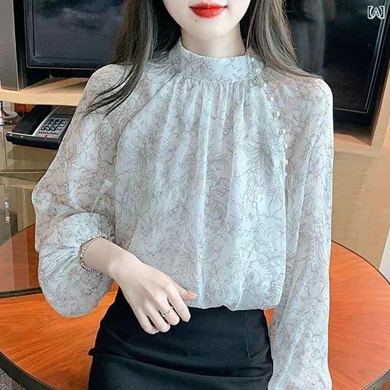 ・カテゴリ: シャツ・スタイル: 簡約風・主な素材: ポリエステル・柄: 花柄・袖丈: 長袖・袖型: 標準・フィット: ルーズフィット・着丈: 普通(50cm<着丈≤65cm)・襟型: スタンドカラー・流行要素: リブ・カラー展開: ...