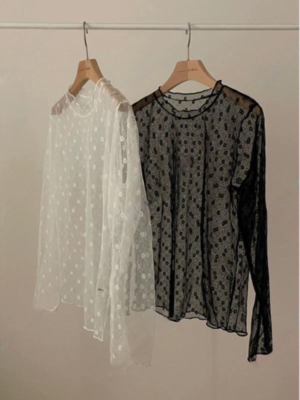 ・カテゴリ: Tシャツ・スタイル: セクシー・主な素材: ポリエステル95%以上・袖丈: 長袖・袖型: スタンダード・柄: 刺繍・カラー展開: ホワイト、ブラック・サイズ展開: S、M、L・フィット: スリム・衣丈: ショート(40cm&l...