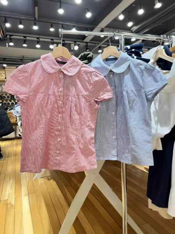 ・カテゴリ: シャツ・スタイル: 休闲・主な素材: 綿30-50%、ポリエステル30-50%・柄: 無地・袖丈: 短袖・袖型: 通常袖・ネックライン: ラウンドネック・スタイル: カジュアル・色展開: ブルーストライプ、ピンクストライプ・サ...