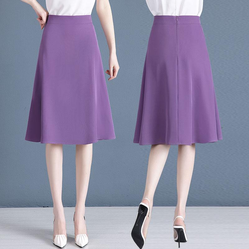 ・スタイル: 通勤風・カテゴリ: 半身裙・スカートタイプ: 百褶裙・スカート丈: 中長裙・主な素材: ポリエステル95%以上・カラー展開: 卡其色、黒色、紫色、粉色、白色、米白色・サイズ展開: S、M、L、XL、2XL、3XL