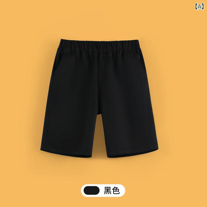 ・スタイル: 韓国版・主な素材: 綿97%・カテゴリ: キッズパンツ・スタイル: カジュアル・パンツ丈: 5分丈・性別: ユニセックス・対象年齢: 3〜8歳・対象身長: 100〜140cm・柄: 無地・カラー展開: ブラック、ホワイト、卡其...