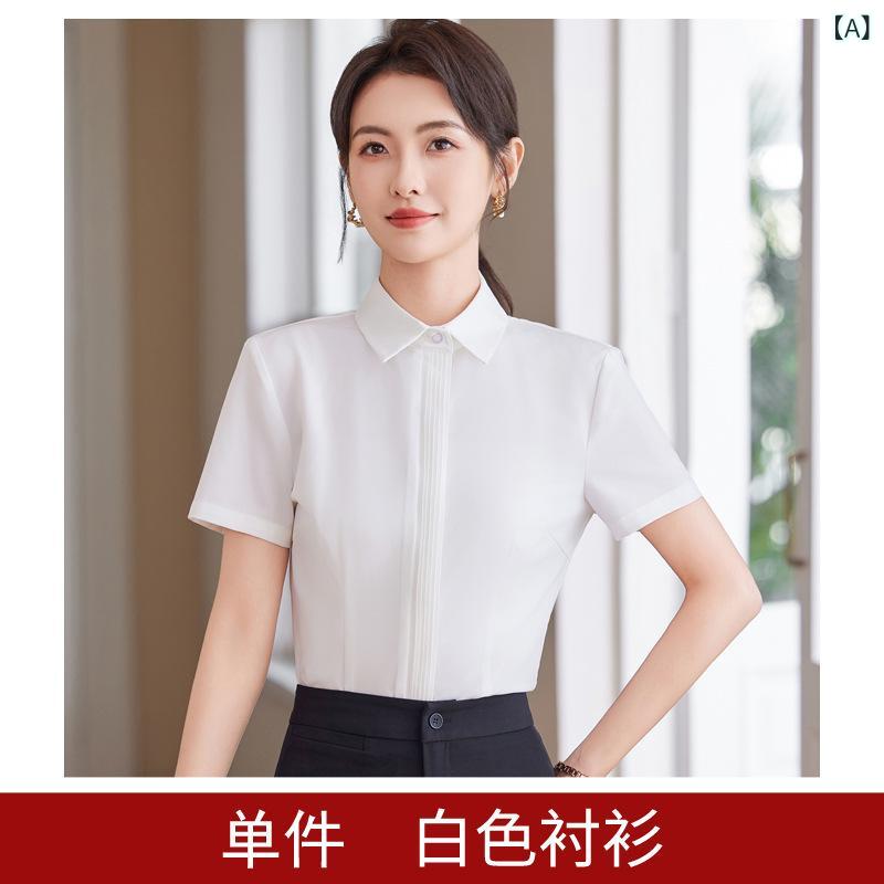 ・カテゴリ: シャツ・スタイル: 通勤風・主な素材: ポリエステル90-95%・主な素材2: スパンデックス30%以下・柄: 無地・デザイン: 開襟・袖丈: 短袖・フィット: スリムフィット・丈: 普通丈(50-65cm)・ネックライン: ...
