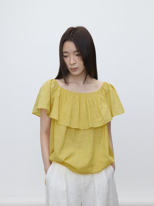 ・主な素材: 綿70%-80%、亜麻30%未満・スタイル: 休日休闲・カラー展開: 白色、黄色、緑色、紫色・サイズ展開: 均碼・袖丈: 短袖・版型: 寛鬆型・衣長: 普通款(50cm<衣長≤65cm)・領型: 一字領・袖型: 常規袖・...