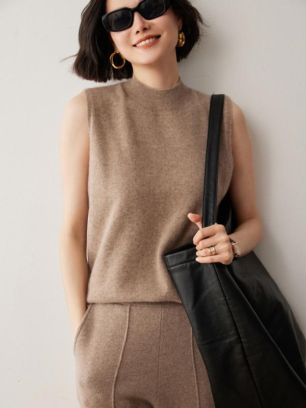 ニット ベスト レディース 秋冬 カシミヤ ノースリーブ ハイネック ゆったり 無地 インナー セーター カシミヤニット 高級感 トップス・カテゴリ: 毛衣・柄: 無地・スタイル: 通勤・シルエット: レギュラー・着丈: 普通(50-65c...