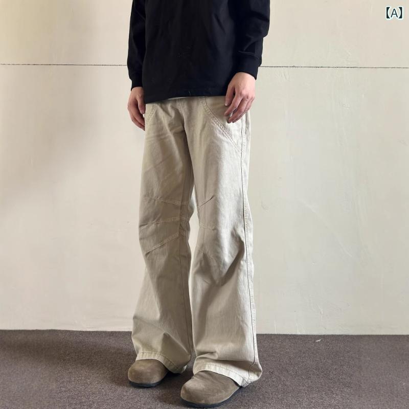 ・スタイル: 美式復古・カテゴリ: 工装休闲裤・パンツタイプ: ワイドレッグ・丈: ロング・ウエスト: ミッドライズ・ウエストバンド: あり・厚み: 普通・柄: 無地・素材名: 綿布・主素材: 綿100%・シーン: 日常・裾: ストレート・...