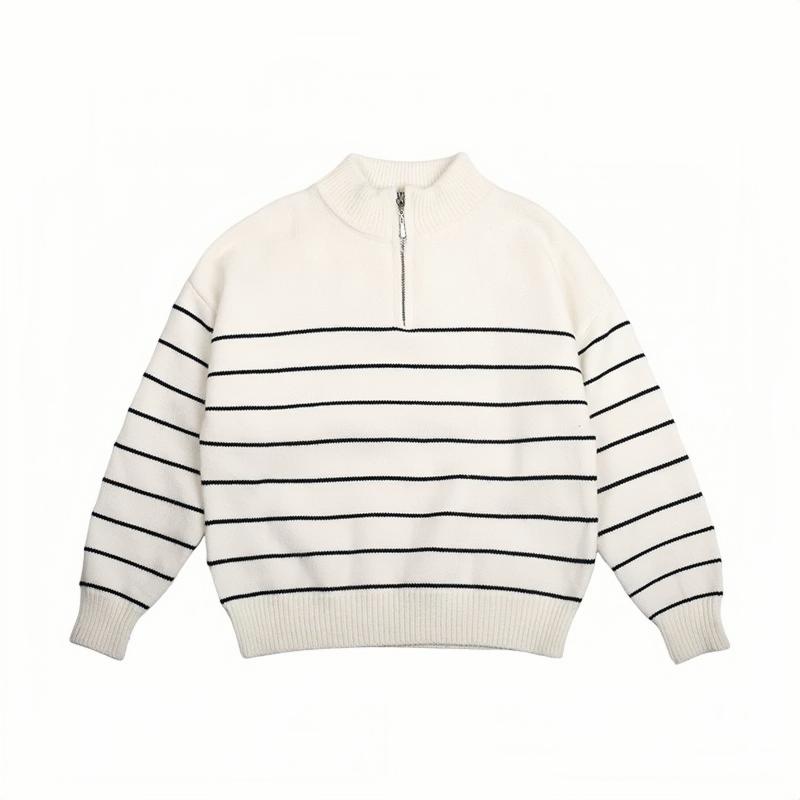 ・カテゴリ: 童針織衫・スタイル: 韓版・主な素材: 粘纖75%・袖丈: 長袖・閉合スタイル: 套頭衫・柄: 條紋・要素: 拼色・ネックライン: 翻領・カラー展開: 杏色、黒色・サイズ展開: 90、100、110、120、130、140、150