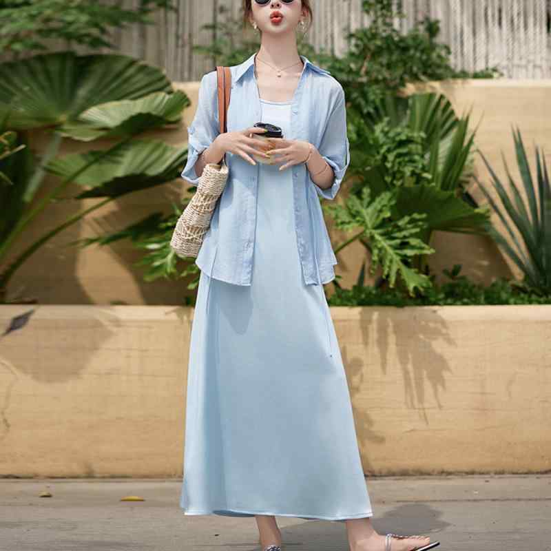 ・スタイル: 気質通勤、中国風・柄: 無地・加工: ステッチ・デザイン: 吊帯・セット: 2点セット・スカート丈: ミドル丈・スカート型: Aライン・袖丈: 長袖・ウエスト: ハイウエスト・流行要素: 3D/立体柄・主素材: ポリエステル・...