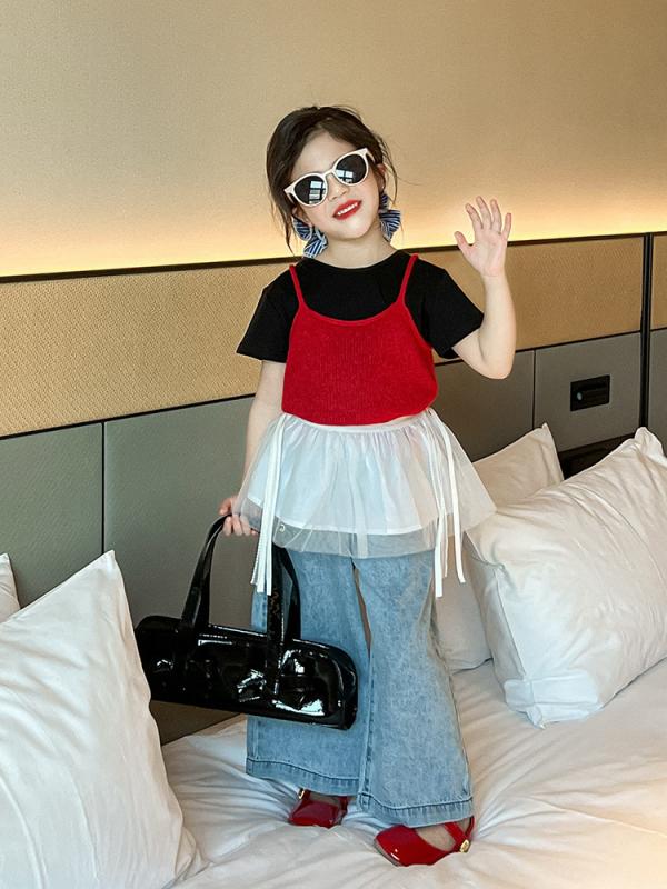 ・カテゴリ: 童セット・スタイル: 韓国風・セット内容: トップス、パンツ・対象年齢: 3～8歳・対象身長: 90cm、100cm、110cm、120cm、130cm、140cm、150cm・袖丈: 短袖・パンツ丈: 長パン・主な素材: 腈...