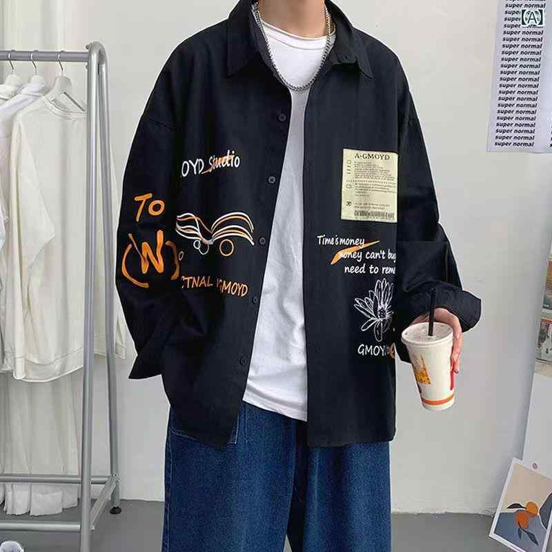 ・カテゴリ: シャツ・スタイル: 通勤・主な素材: ポリエステル51-70%・袖丈: 長袖・柄: ピースカラー・厚さ: 普通・適合シーン: 休闲・カラー展開: ブラック、カーキ・サイズ展開: M、L、XL、XXL、XXXL・適合性別: 男性...