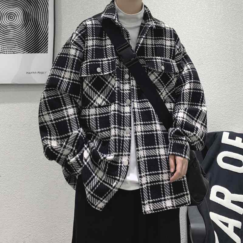 ・スタイル: 韓版・カテゴリ: シャツ・対象年齢: 18-24歳・対象性別: 男性・対象層: 成人・対象層: 青少年・スタイル: 開衫・フィット: ルーズフィット・ネックライン: スクエアネック・袖丈: 長袖・柄: チェック・厚み: 加厚・...