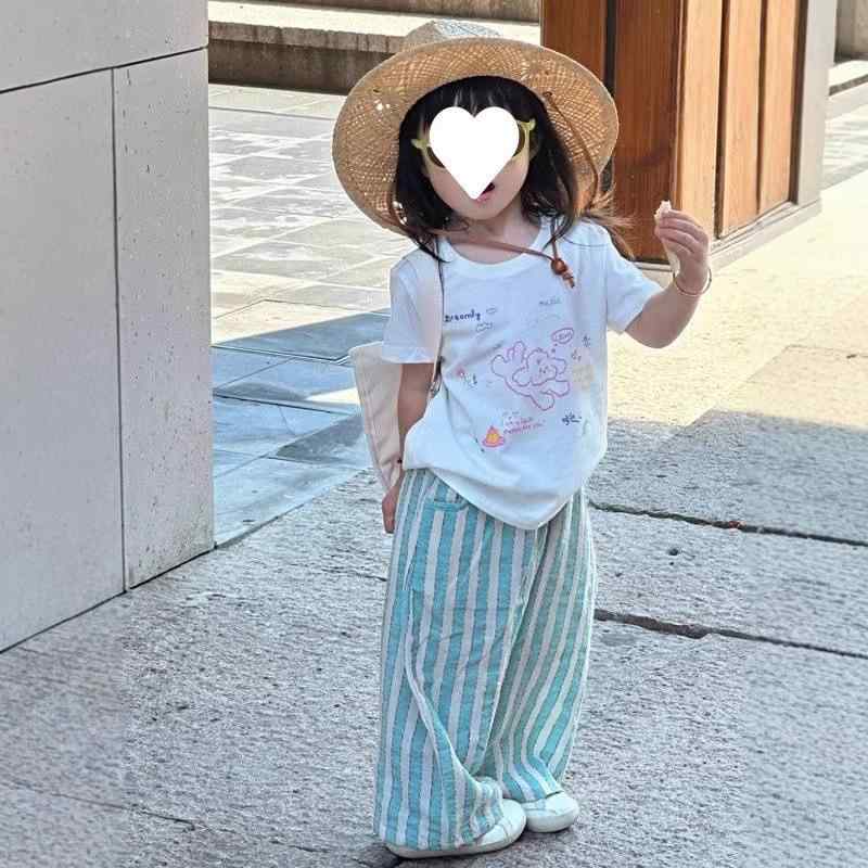 ・スタイル: 韓版・カテゴリ: 童セットアップ・セットアップタイプ: パンツセット・対象年齢: 婴幼童(1~3歳)・パンツ丈: ロングパンツ・素材名: 綿・主素材: 綿・主素材含有率: 51%~70%・カラー展開: ストライプパンツ、ホワイ...