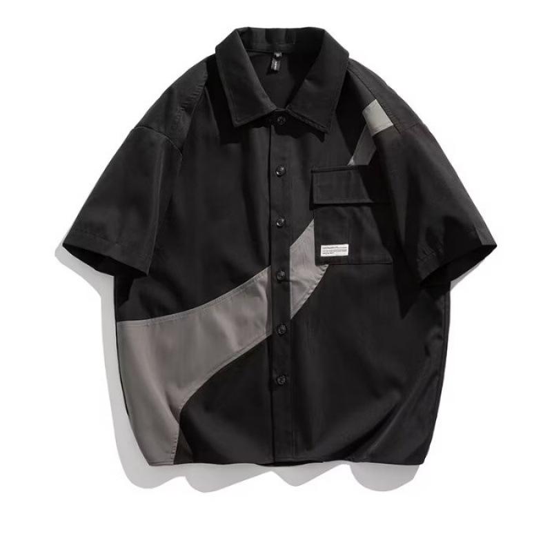 ・スタイル: 青春流行・カテゴリ: 開衫・版型: 宽松型・領型: 方領・袖丈: 五分袖・柄: 拼色・厚さ: 薄款・カラー展開: ブラック、杏色・サイズ展開: M、L、XL、2XL、3XL、4XL、5XL・主な素材: 聚酯纤维91-95%・機...