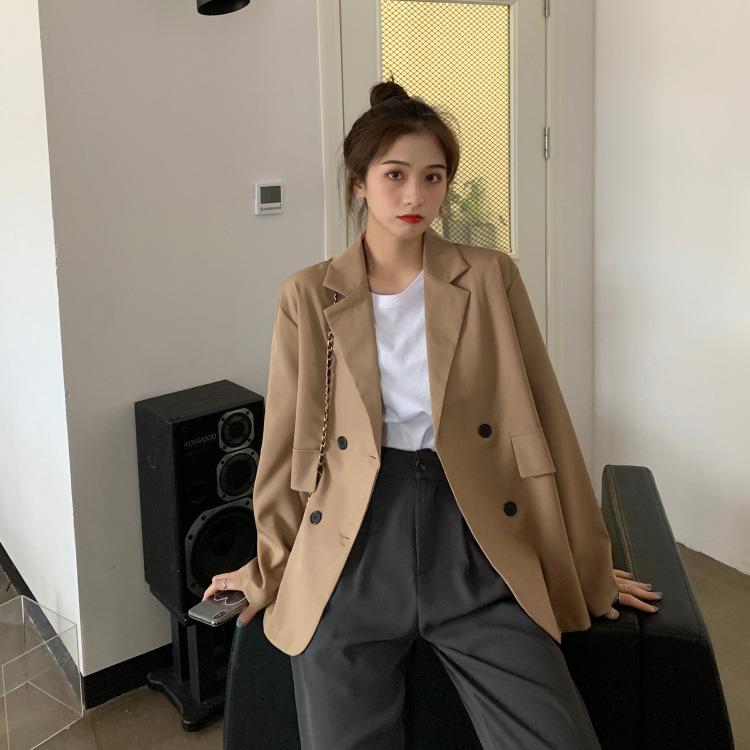 ・カテゴリ: 小西装・柄: 無地・スタイル: 通勤風・フィット感: ゆったり・襟: ラペル・袖丈: 長袖・袖タイプ: 標準・装飾: ボタン・加工: ステッチ・カラー展開: ベージュ、ブラック・サイズ展開: S、M、L、XL、2XL