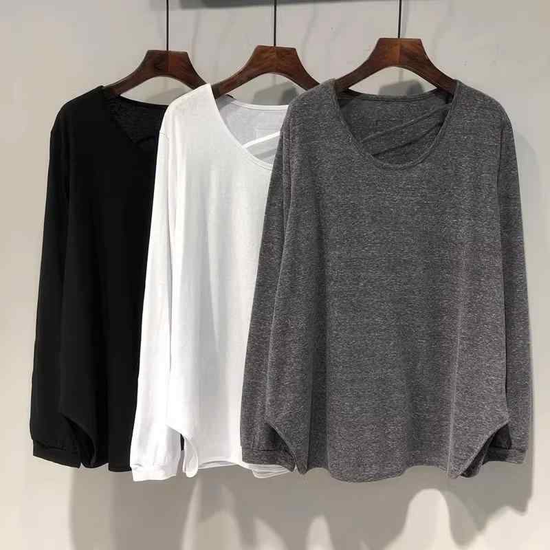 ・カテゴリ: Tシャツ・スタイル: 休闲・主な素材: 綿50%-70%・袖丈: 長袖・ネックライン: 圆领・柄: 無地・カラー展開: 灰色、白色、黒色・サイズ展開: M、L、XL、XXL、XXXL