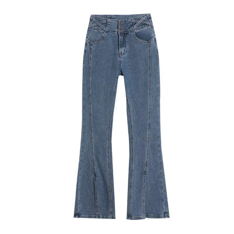 ・カテゴリ: 牛仔裤・スタイル: 通勤風・主な素材: 牛仔布・素材含有量: 50%（含）-70%（不含）・デザイン: 微喇型・パンツ丈: 長パン・ウエスト: 高腰・厚み: 中等・人気要素: ジッパー・カラー展開: 577復古藍、577浅藍、...