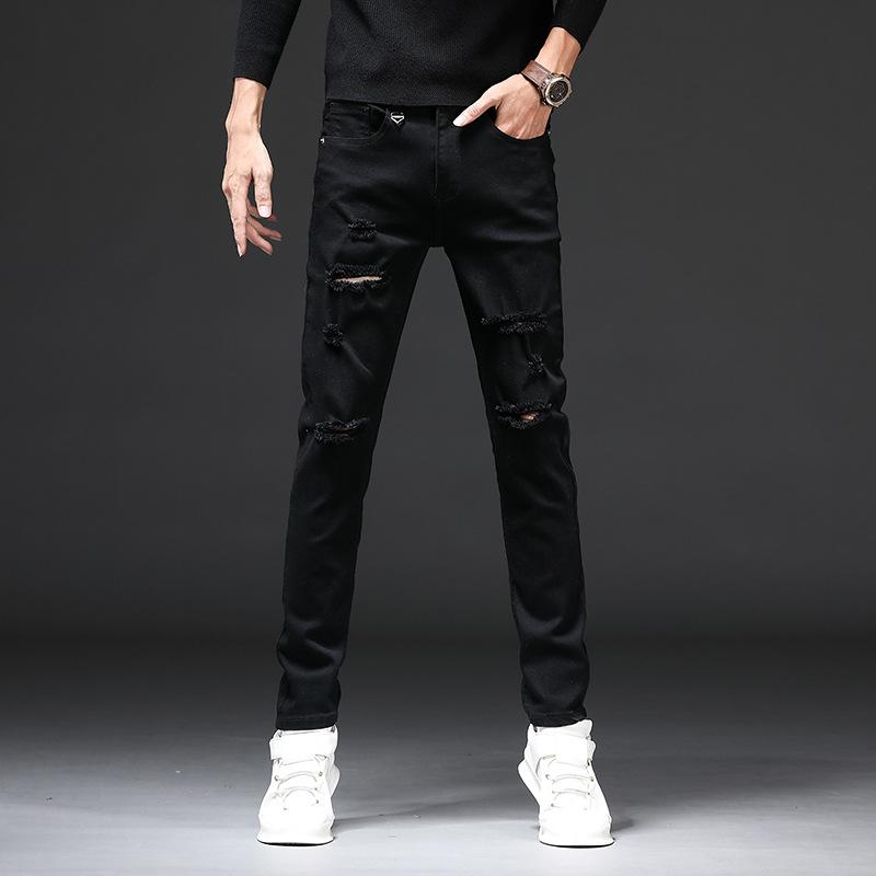・スタイル: 青春潮流・カテゴリ: 牛仔裤・パンツタイプ: 小脚裤・対象年齢層: 18-24歳・フィット感: タイト・加工: 水洗・パンツ丈: ロング・ウエスト位置: ミッドライズ・厚み: 普通・素材名: 牛仔・主素材: 綿98%、スパンデ...